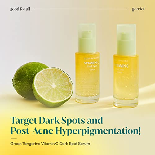 Goodal Green Tangerine Vitamin C Dark Spot Serum for Sensitive Skin | 70% Tangerine Extract, 4% Niacinamide, Arbutin & Tiger Grass to Fade Dark Spots and Post-Acne Hyperpigmentation (Single)