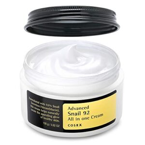 cosrx snail mucin 92% repair cream 3.52 oz, 100g, daily face gel moisturizer for dry skin, acne-prone, sensitive skin, not tested on animals, no parabens, no sulfates, no phthalates, korean skincare