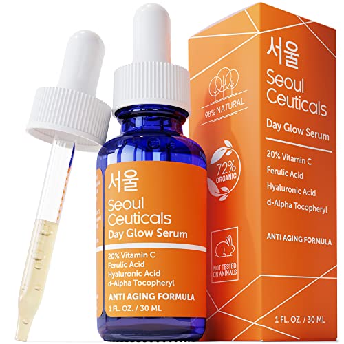 SeoulCeuticals Korean Skin Care Korean Beauty - 20% Vitamin C Hyaluronic Acid Serum + CE Ferulic Acid Provides Potent Anti Aging, Anti Wrinkle Korean Beauty 1oz