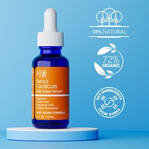 SeoulCeuticals Korean Skin Care Korean Beauty - 20% Vitamin C Hyaluronic Acid Serum + CE Ferulic Acid Provides Potent Anti Aging, Anti Wrinkle Korean Beauty 1oz