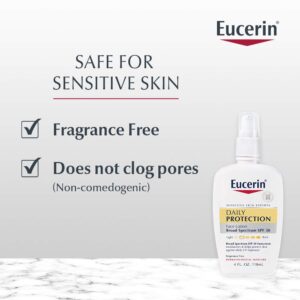 Eucerin Daily Protection Face Lotion - Broad Spectrum SPF 30 - Moisturizes and Protects Sensitive, Dry Skin - 4 fl. oz. Pump Bottle