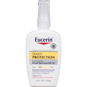 Eucerin Daily Protection Face Lotion - Broad Spectrum SPF 30 - Moisturizes and Protects Sensitive, Dry Skin - 4 fl. oz. Pump Bottle