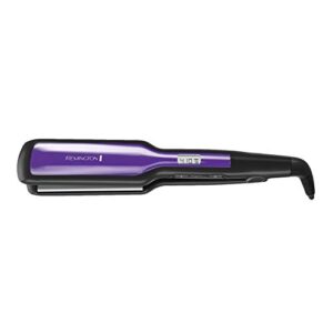 Remington S5520 1¾" AntiStatic Flat Iron with Floating Ceramic Plates and Digital Controls Hair Straightener, Purple, 1 Count