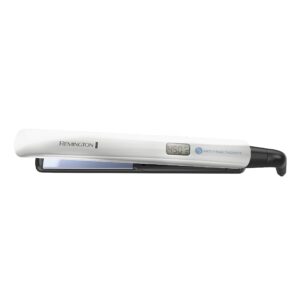 remington 8510 anti frizz therapy hair straightener, 1 inch ceramic flat iron with digital controls, white