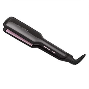 remington s9520 pro 2″ pearl ceramic flat iron, hair straightener, digital controls + 9 heat settings, black/pink