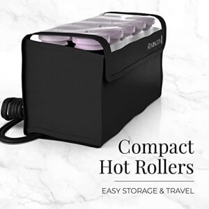 Remington H1018 Compact Ceramic Worldwide Voltage Hair Setter & Rollers, 1-1 ¼" Purple/Black, Original Version, 10 Piece Set