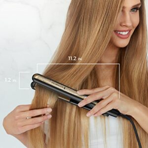 Remington S6501 1” Ultimate Ceramic Flat Iron with Protection Against Frizz, Smooth Glide Hair Straightener, High Heat and Temperature Lock