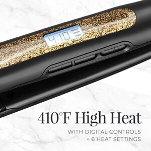 Remington S6501 1” Ultimate Ceramic Flat Iron with Protection Against Frizz, Smooth Glide Hair Straightener, High Heat and Temperature Lock