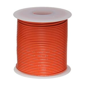 remington industries 16 awg gauge gpt marine stranded hook up wire, 25 ft length, orange, 0.0508″ diameter, ul1426, 60 volts