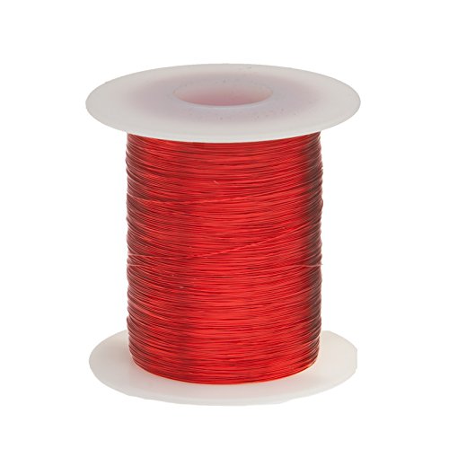 Remington Industries 32SNSP.125 Magnet Wire, Enameled Copper Wire Wound, 32 AWG, 2 oz, 625' Length, 0.0087" Diameter, Red