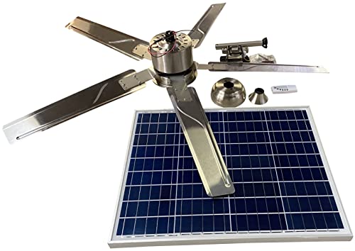 Outdoor Solar Bronze Ceiling Fan with Remote Control