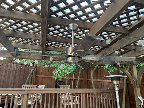 Outdoor Solar Bronze Ceiling Fan with Remote Control