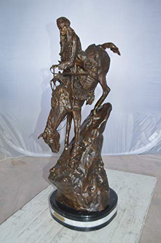 Mountain Man by Remington Bronze Statue - Size: 11" L x 11" W x 30" H.