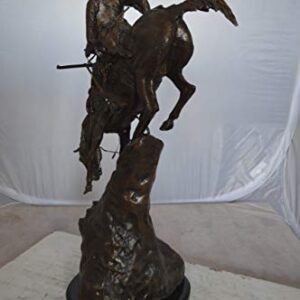 Mountain Man by Remington Bronze Statue - Size: 11" L x 11" W x 30" H.