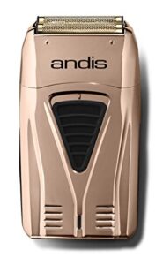 andis 17220 pro foil lithium plus titanium foil shaver, cord/cordless – professional turbocharged foil cordless men’s shaver with usb charger – copper