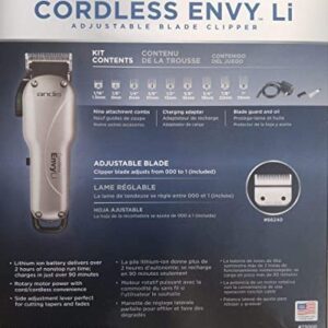 Andis 73000 Envy Li Cordless Clipper - Rechargeable Hair Trimmer - Adjustable Blade Clipper, Close Cutting Zero Gapped - Pack of 1, female