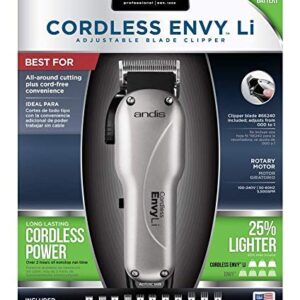 Andis 73000 Envy Li Cordless Clipper - Rechargeable Hair Trimmer - Adjustable Blade Clipper, Close Cutting Zero Gapped - Pack of 1, female