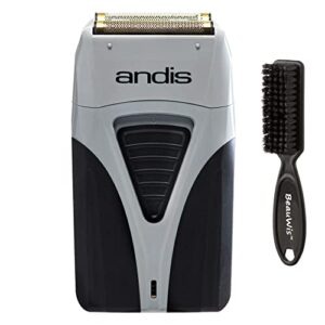 andis cordless profoil lithium plus titanium foil shaver with beauwis blade brush