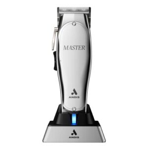 andis 12660 professional master corded/cordless hair trimmer, adjustable carbon steel blade hair clipper for close cutting, chrome