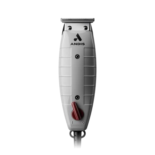 Andis 04780 Professional T-Outliner Beard & Hair Trimmer for Men with Carbon Steel T-Blade, Bump Free Technology – Corded Electric Beard Trimmer - Grey