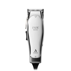 andis 01820 professional fade master hair clipper, adjustable carbon steel fade blade clipper – zero gap, unbreakable aluminium housing, chrome, silver