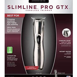 Andis Slimline Pro GTX Lithium-Ion Cordless Wide Blade Trimmer D-8 (32690) - Bundled with a BeauWis Blade Brush