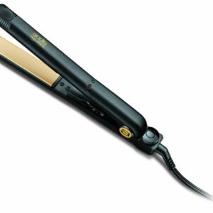 Andis 67095 Professional High Heat 1-inch Ceramic Tourmaline Ionic Flat Iron - Fast, Frizz-Free Ceramic Hair Straightener, Gentle Glide for Waves, Curls, and Smooth Hair, Black/Gold