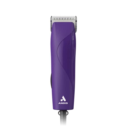 Andis 24820 EasyClip Professional-Animal 7-Piece Detachable Ceramic Blade Clipper Kit, Purple