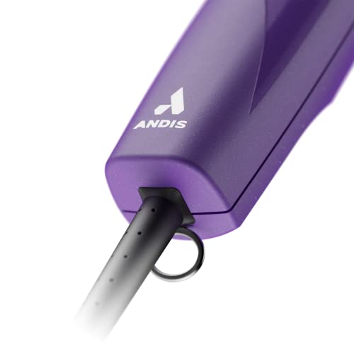 Andis 24820 EasyClip Professional-Animal 7-Piece Detachable Ceramic Blade Clipper Kit, Purple