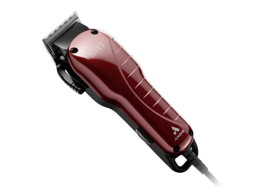 Andis 66680 Professional Envy Hair Clipper – High-Speed Adjustable Carbon-Steel Blade with Powerful Motor, 7200 Cutting Strokes Per Minute, Hanger Loop, Red & Black