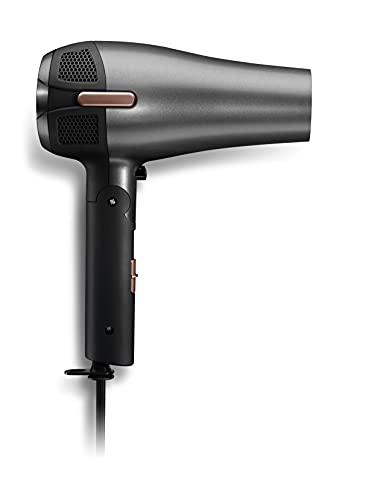 Andis 80280 Fold-n-go 1875 Watt Ceramic Ionic Dryer, Retractable Cord, Lightweight with Professional Blowout Results, Quick Drying Blow Dryer, Black/Silver