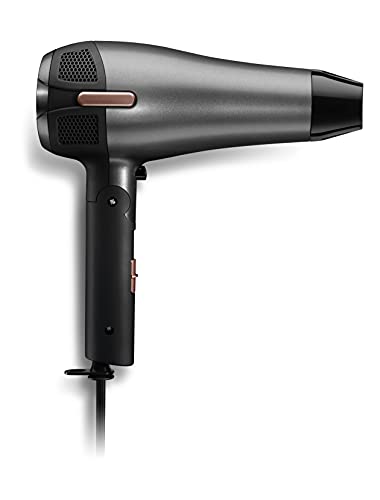 Andis 80280 Fold-n-go 1875 Watt Ceramic Ionic Dryer, Retractable Cord, Lightweight with Professional Blowout Results, Quick Drying Blow Dryer, Black/Silver