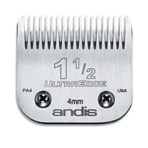 Andis – 64077, Ultra Edge Carbon-Infused Steel Detachable Clipper Blade - Chrome Finish Resists Rust with Extends Edge Life, Compatible All Andis Series - Size 1-1/2, 5/32-Inch Cut Length, Silver