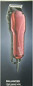 Andis 66215 Professional Envy Hair Clipper – High-Speed Adjustable Carbon-Steel Blade with Powerful Motor, 7200 Cutting Strokes Per Minute, Hanger Loop with Balanced Clipper Red & Black