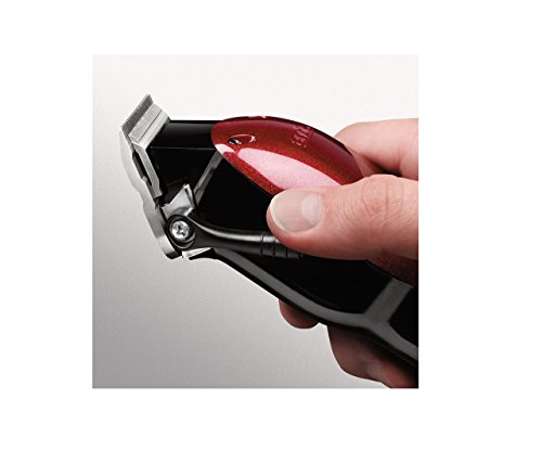 Andis 66215 Professional Envy Hair Clipper – High-Speed Adjustable Carbon-Steel Blade with Powerful Motor, 7200 Cutting Strokes Per Minute, Hanger Loop with Balanced Clipper Red & Black