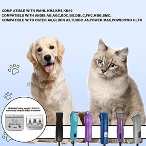 10 Blade Dog Grooming Clipper Replacement Blades Compatible with Andis/Wahl / Oster Dog Clippers,Detachable Ceramic Blade & Stainless Steel Blade,Size-10, 1/16-Inch Cut Length (64315)