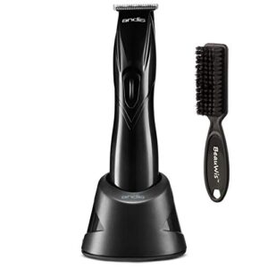 andis slimline pro li t-blade trimmer black #32475 with beauwis blade brush