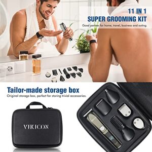 VIKICON Beard Trimmer for Men, All in 1 Mens Grooming Kit with Travel Case, IPX7 Waterproof Electric Razor Shavers, Hair Trimmer for Nose Mustache Face Body, Cordless Clippers, Gifts for Men, FK-8688T