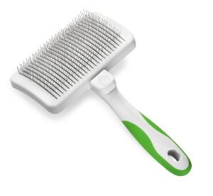 andis pet self-cleaning animal slicker brush (40160), silver