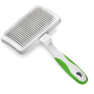 Andis Pet Self-Cleaning Animal Slicker Brush (40160), Silver