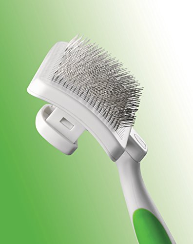 Andis Pet Self-Cleaning Animal Slicker Brush (40160), Silver