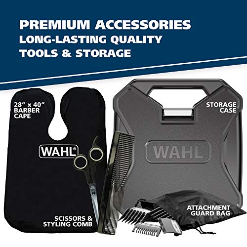 Wahl USA Elite Pro High-Performance Corded Home Haircut & Grooming Kit for Men – Electric Hair Clipper – Model 79602