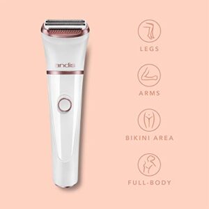 Andis 31015 Close Curves Electric Shaver for Women - Perfect for Legs, Bikini Area & Underarms Hair Removal - Rechargeable Cordless Wet & Dry Shaver, Lightweight - 6 Piece Kit