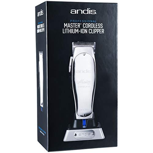 Andis Professional Master Cordless Lithium-Ion Clipper (12470) - Andis 01420 Master Clipper Magnetic Comb Set — Dual Pack Sizes 0.5 & 1.5, BeauWis Blade Brush