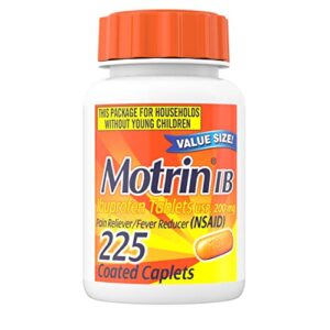 motrin ib, ibuprofen 200mg tablets for fever, muscle aches, headache & backache, 225 ct