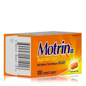 Motrin IB Pain Reliever Fever Reducer (NSAID) Ibuprofen Tablets, 100 Count