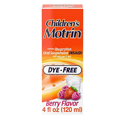 Motrin Children's Oral Suspension Medicine for Kids, 100mg Ibuprofen, Berry Flavored, 4 fl. oz