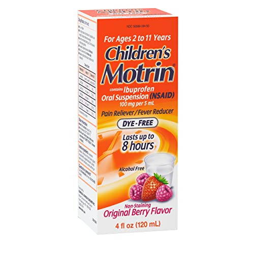 Motrin Children's Oral Suspension Medicine for Kids, 100mg Ibuprofen, Berry Flavored, 4 fl. oz