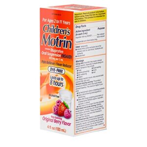 Motrin Children's Oral Suspension Medicine for Kids, 100mg Ibuprofen, Berry Flavored, 4 fl. oz