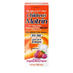 Motrin Children's Oral Suspension Medicine for Kids, 100mg Ibuprofen, Berry Flavored, 4 fl. oz